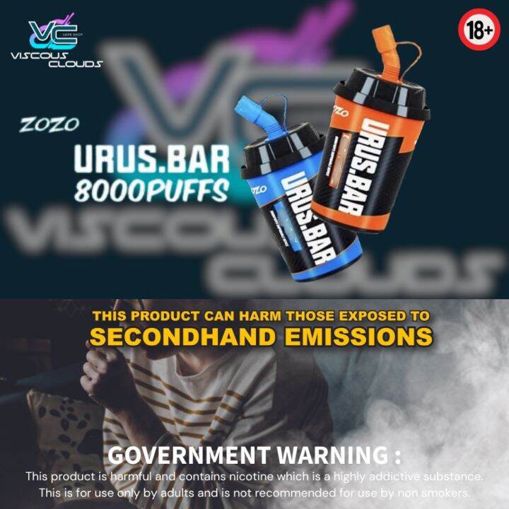 VAPE Zozo Urus Bar 8000 Puffs Disposable Pod Vape (LEGIT) | Lazada PH