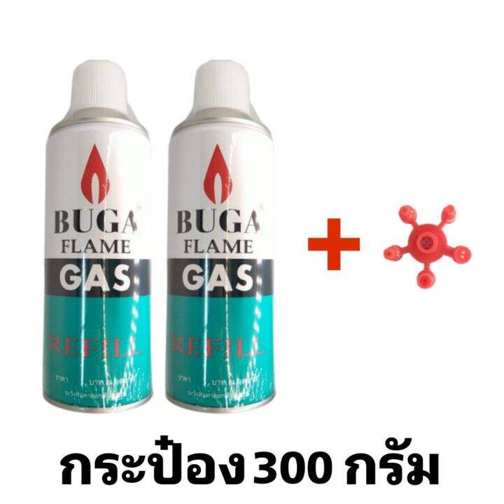 แก๊สเต็มไฟแช็ค จัดชุดพร้อมหัวต่อ แก๊สเติมไฟแชค 50g 130g 300g BUGA FLAME ...