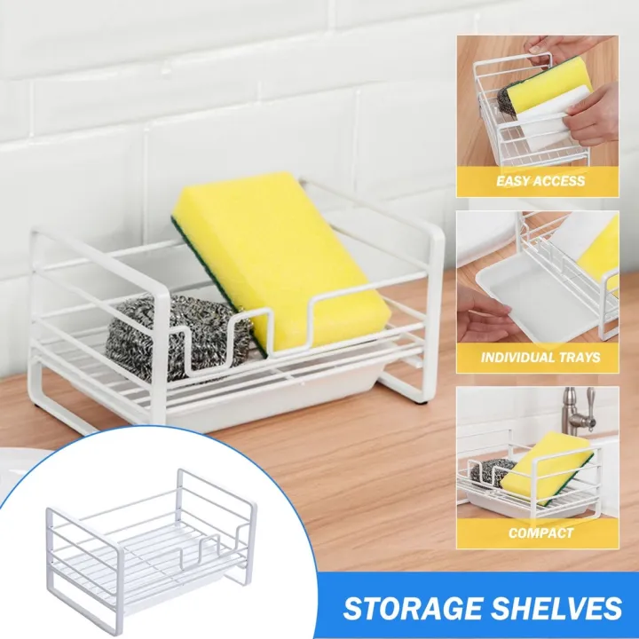 Creative Mini Sponge Draining Rack Iron Storage Rack Sink Dishcloth ...