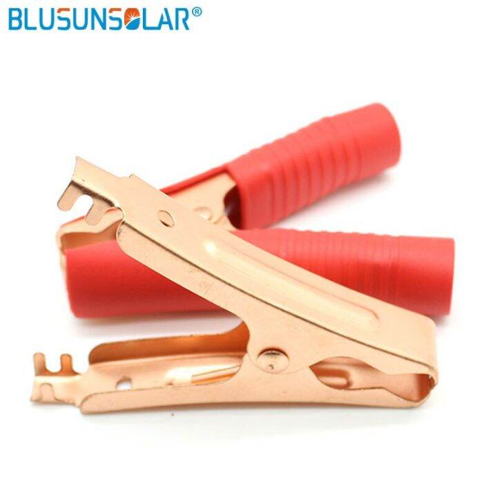 insulated metal copper plated clip electric big alligator clip red ...
