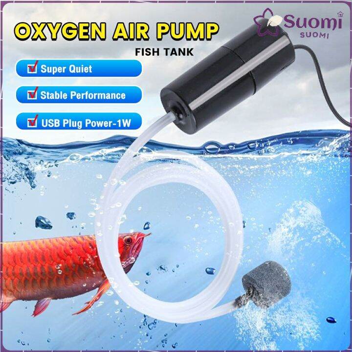 Suomi Small Portable USB Aquarium Oxygen Air Pump Fish Tank Oxygenator ...