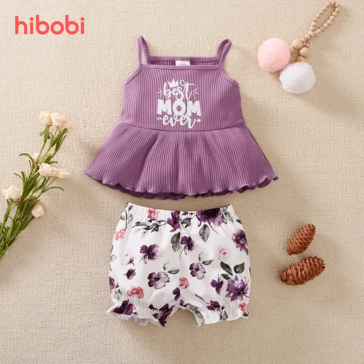 Hibobi เสื้อผ้าเด็กทารกหญิงชุด2ชิ้นชุดขนาดสำหรับ3-24เดือน | Lazada.co.th