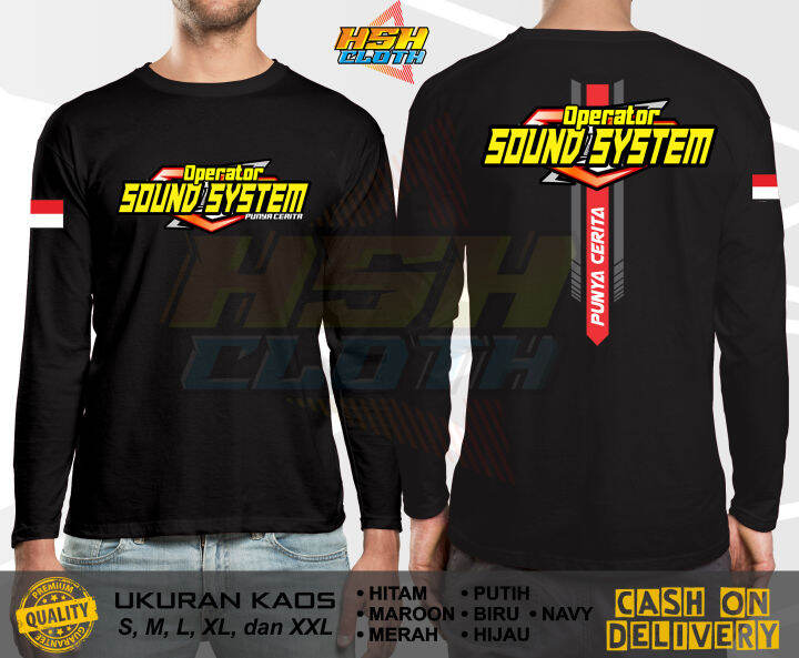 Baju Kaos Pria Distro Lengan Panjang Sound System Audio Operator Sound ...