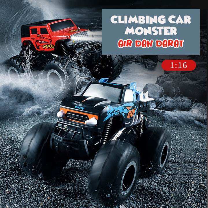 Mainan Anak Remote Control Monster Jeep Amfibi, RC Darat dan Air ...