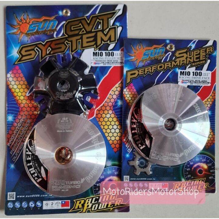 Sun Pulley Set for Mio Sporty 13.5 degree (pulley drive face back plate ...