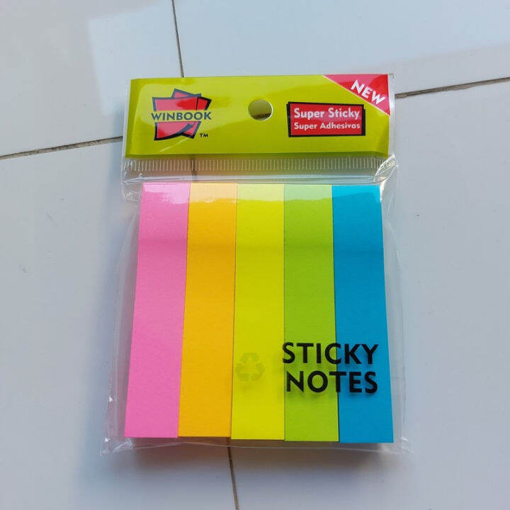 Sticky Notes Strip Panjang Persegi Pembatas Buku - 1 Pack Isi 100 ...