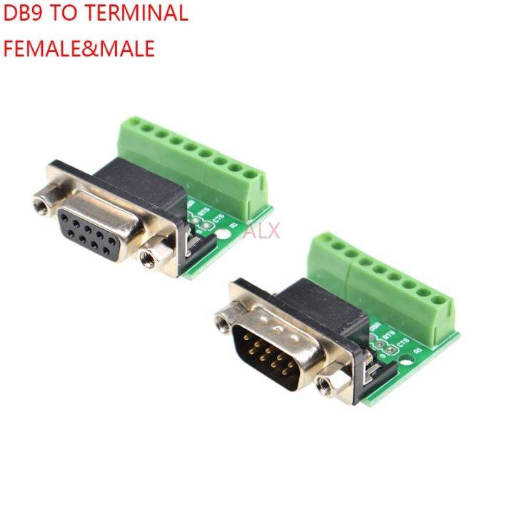 2PCS DB9 9PIN male female serial port connector to terminal adapter D ...
