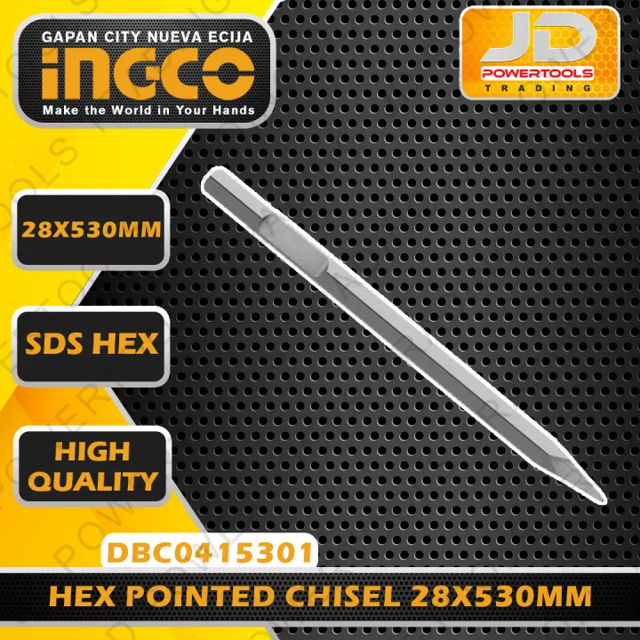Ingco SDS Hex Chisel 28x530mm Pointed - DBC0415301 | Flat - DBC0425302 ...