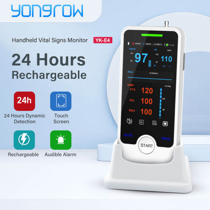 Yongrow 24 Hours Blood Pressure Monitor & Oximeter Multiple Parameters ...