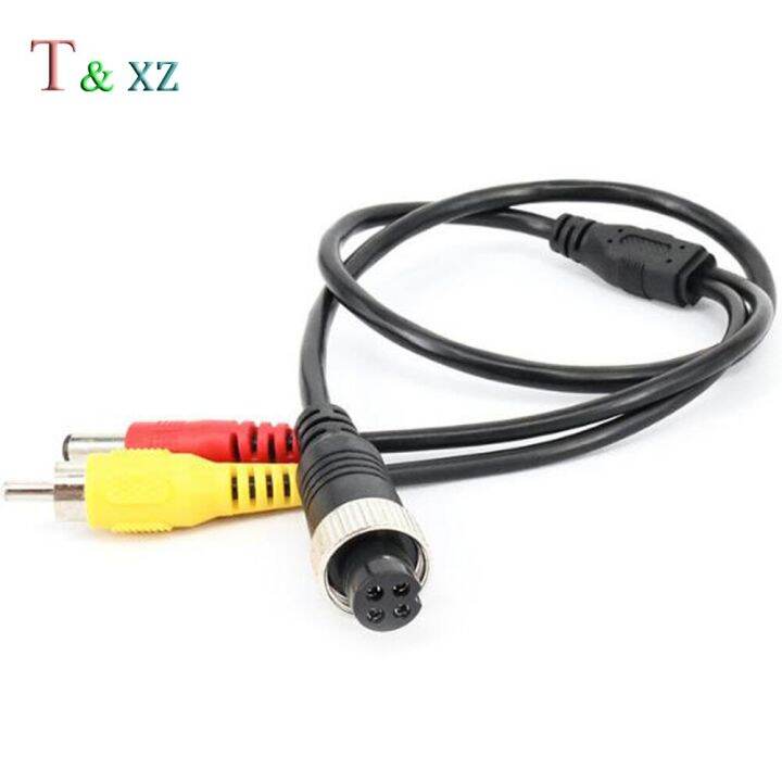 4-Pin Aviation Female to RCA Male DC Jack Male CCTV Vehicle Cam Adapter ...