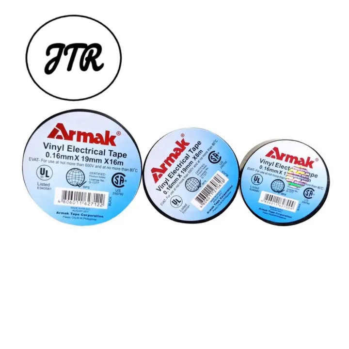 Armak Set of 10 Vinyl Electrical Tape 0.16mm x 19mm x 8m BLACK | Lazada PH