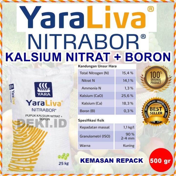 Nitrabor 500 gr Yara Pupuk Kalsium Nitrat Plus Boron Repack Yaraliva ...