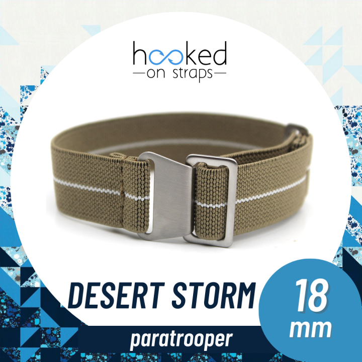 18mm Elastic Nato Paratrooper MN Watch Strap - Desert Storm | Khaki ...