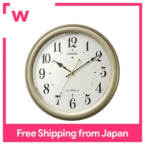 Rhythm (RHYTHM) wall clock gold Φ31.3x5cm Citizen CITIZEN radio clock ...