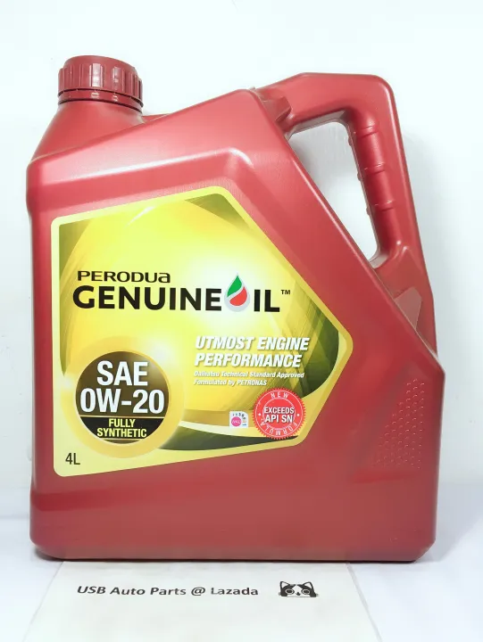 100 Original Perodua Genuine Oil Sae 0w 20 Fully Synthetic Utmost Engine Performance Api Sn
