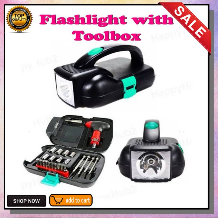 24pcs Portable Flashlight Tool Box Set - Portable Auto, Home, Emergency ...