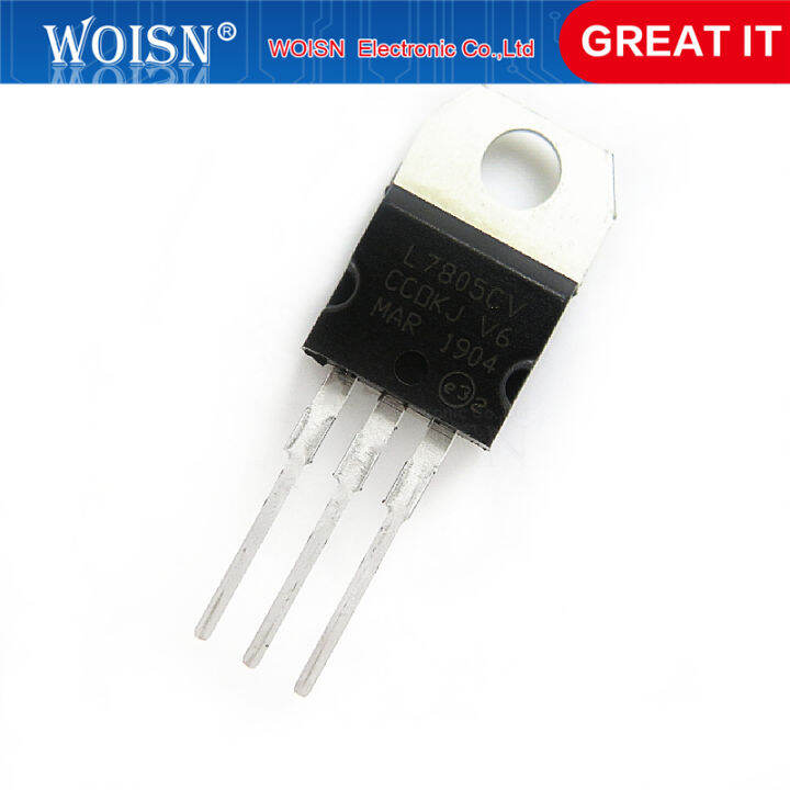 10pcs/lot L7805CV L7805 7805 LM7805 KA7805 Voltage Regulator 5V TO-220 ...