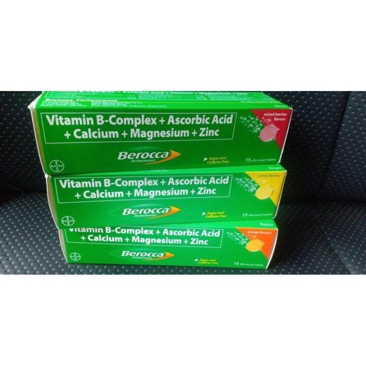 Berocca Vitamin B complex Ascorbic Acid Orange/Mixed Berries/Citrus ...
