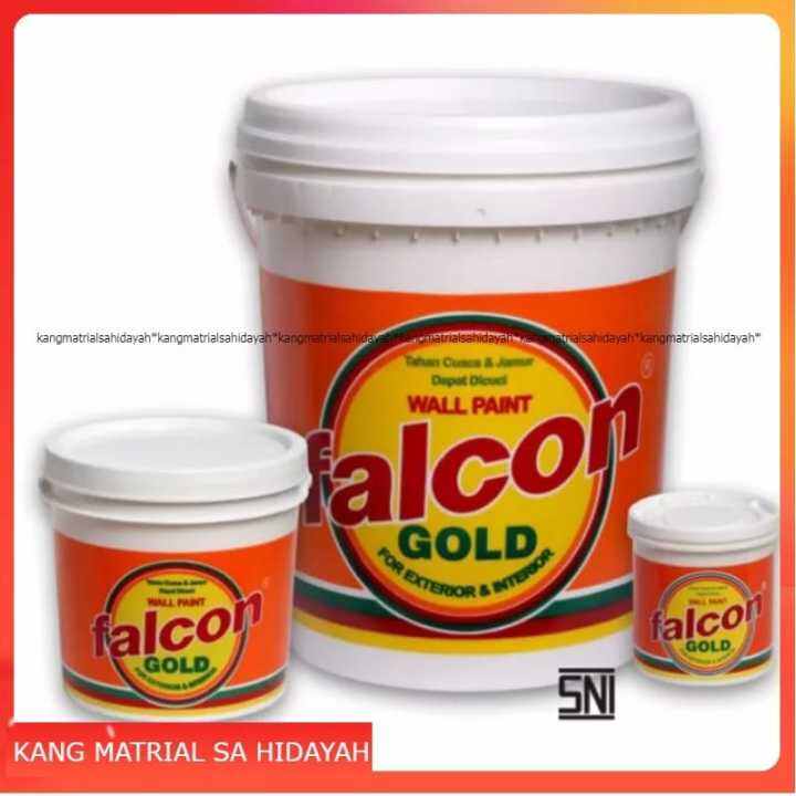 CAT TEMBOK FALCON GOLD 5 KG GALON PUTIH DAN WARNA / cat tembok putih ...