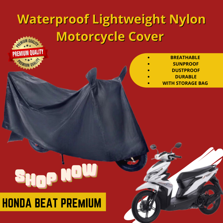 HONDA BEAT PREMIUM | Motorcycle Cover - BLACK & Waterproof | COD - On ...