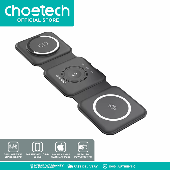 CHOETECH T588-F 3-in-1 Magnetic Wireless Charger 15W | Lazada PH