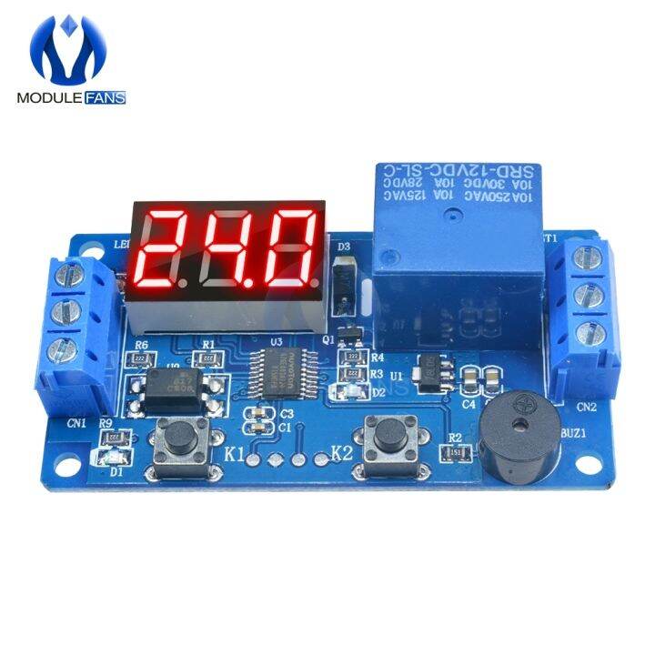 Digital LED Display Time Delay Relay Module Board DC 12V Control Programmable Timer Switch ...