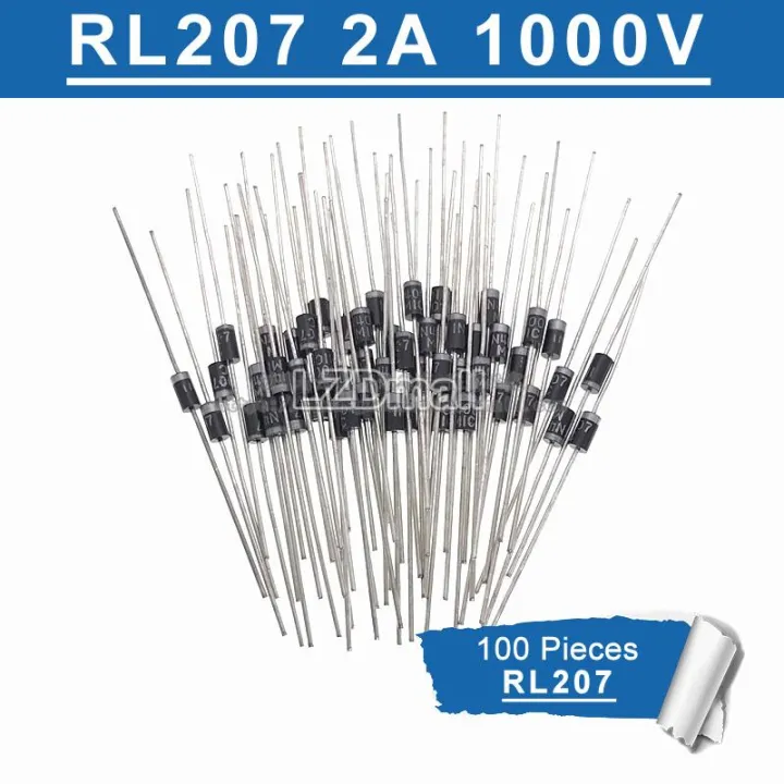 100 ชิ้น RL207 วงจรเรียงกระแสไดโอด 2A 1000 โวลต์ DO-15 ใหม่เดิม ...