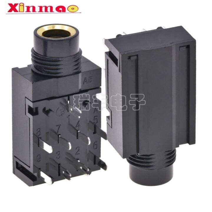 2pcs 6.5mm female socket diameter 6.35 nine pin audio base microphone ...