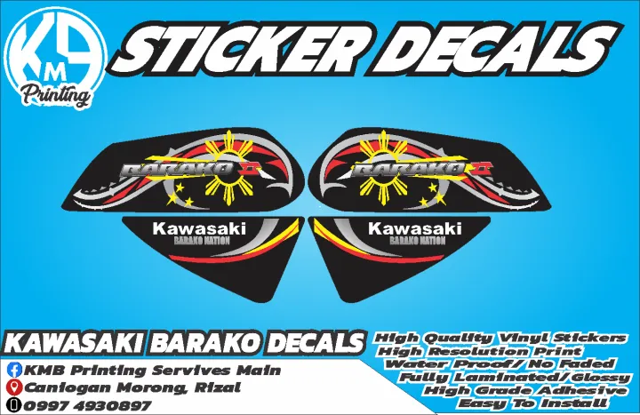 Kawasaki Barako 2 Sticker Decals | Lazada PH