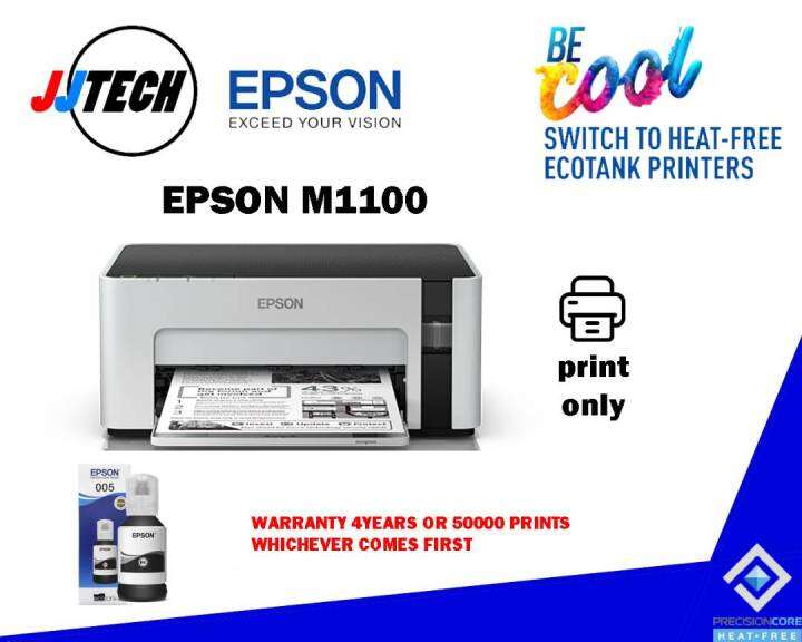 Epson EcoTank Monochrome M1100 / M1140 Ink Tank Printer | Lazada