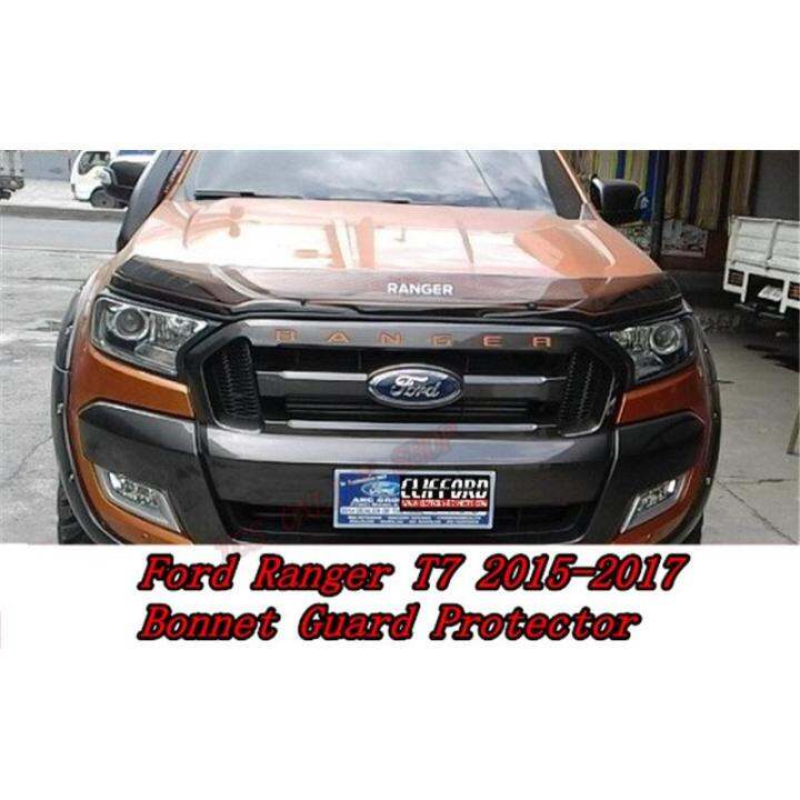 Ford Ranger T7 2015-2017 Bonnet Guard Protector - Bug Shield - Dark ...