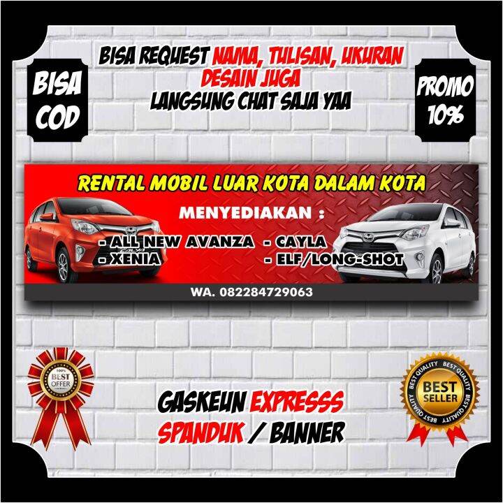 Spanduk Rental Mobil Banner Jasa Rental Mobil | Lazada Indonesia