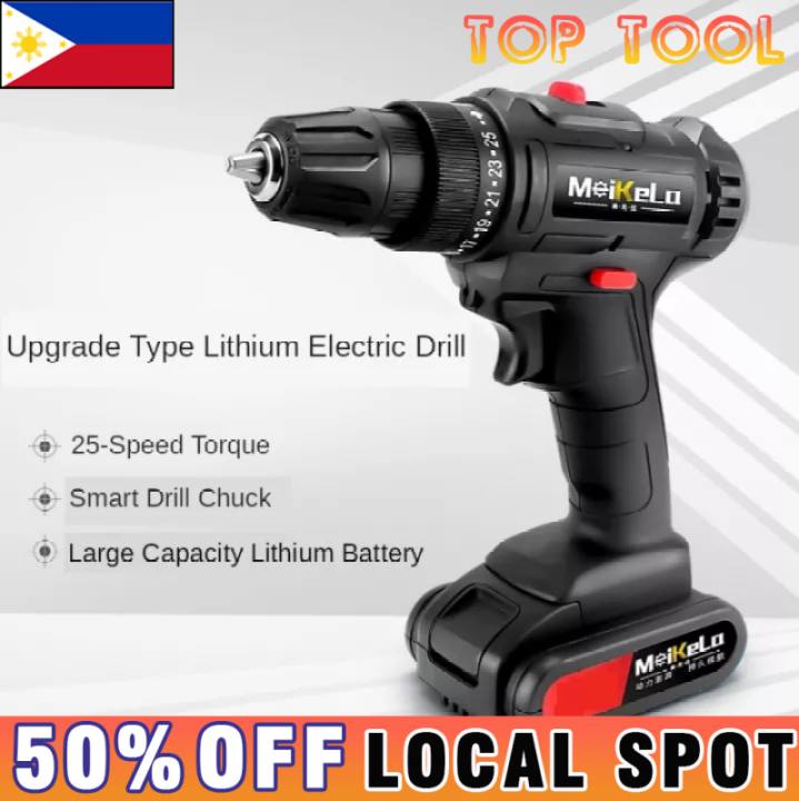 DC 36V lithium electric drill dual speed with 1 lithium ion batteries ...