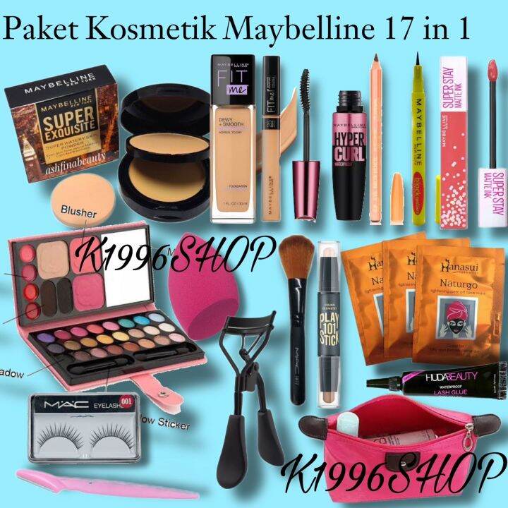 Paket Kosmetik Maybelline Super Lengkap Hemat 7 in 1 - Paket Make Up ...