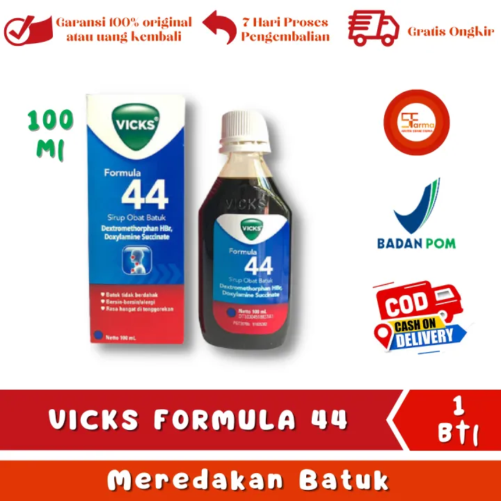 VICKS FORMULA 44 DEWASA 100 ML OBAT BATUK TIDAK BERDAHAK KERING ...