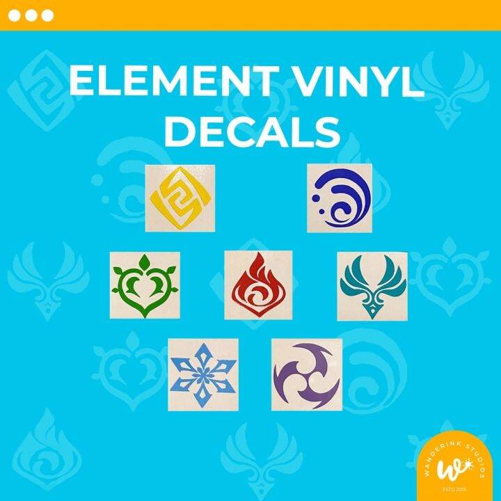 7pcs Element Vinyl Decals Genshin Impact Fan Merch Sticker | Lazada PH