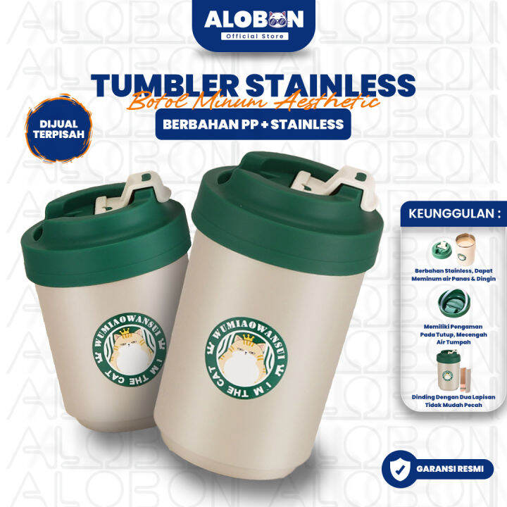 ALOBON Tumbler stainless 304 | Tumbler aesthetic ukuran 380ml dan 480ml | Botol minum stainless ...