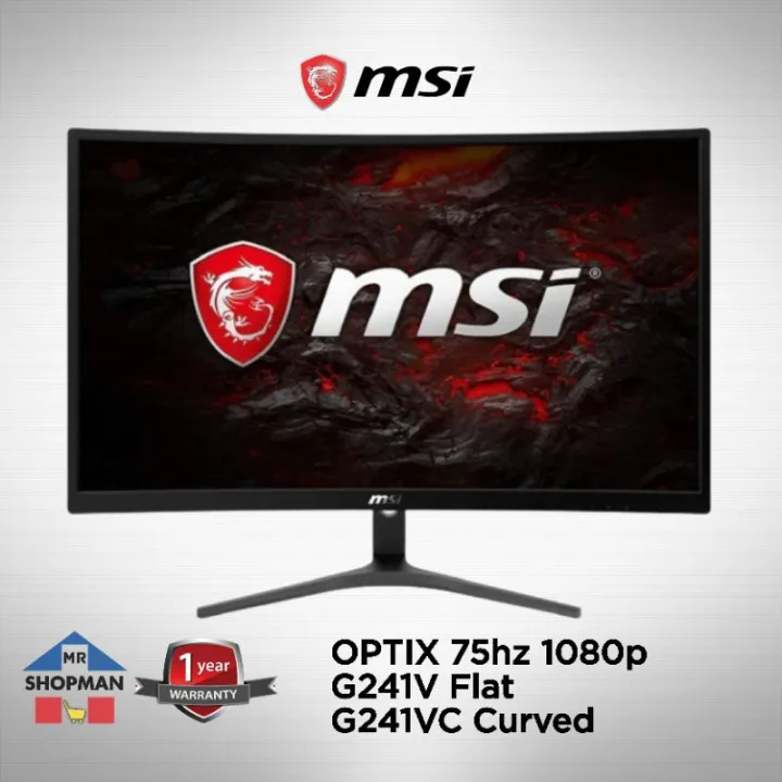 MSI OPTIX 24" 1080p 75hz G241V E2 / G241VC Curved Monitor | Lazada PH