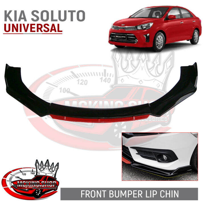 KIa Soluto Universal Front Bumper Lip Chin Body Kit Glossy Black with ...