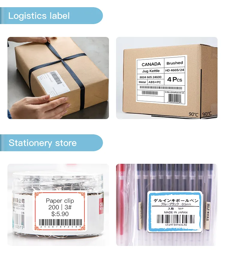 niimbot b21/b203/b1/b3s white thermal label paper commodity price food production date packaging ...