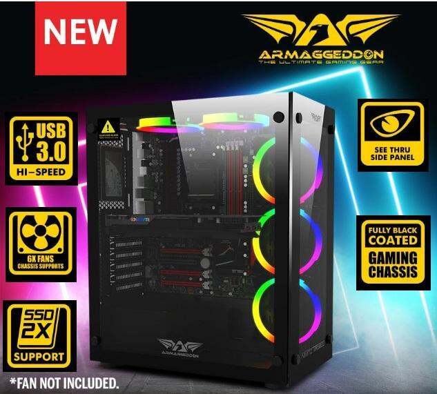 Armaggeddon Nimitz TR5000 ATX Gaming PC Case (Tempered Glass)-Black ...