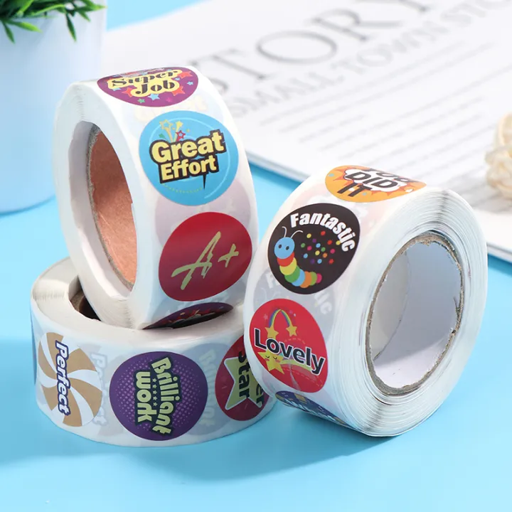 500pcs “good job" reward sticker 8 designs cartoon words sticker good ...