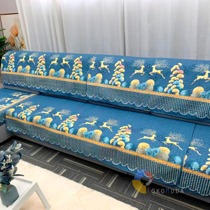 TOMUSHOP- Alas Sofa Cover Sofa Sarung Sofa Nara Serbet Taplak Sofa Tempat Duduk Kain Motif Kain ...