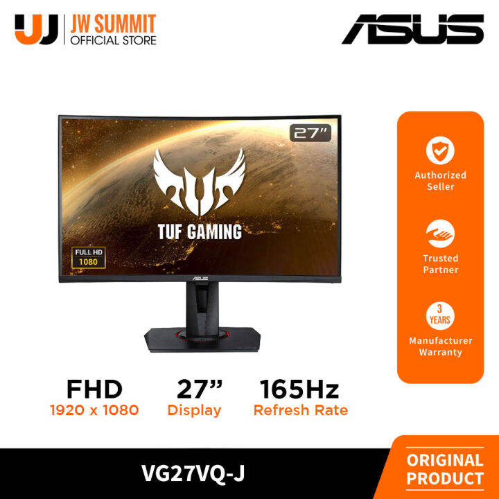 Asus TUF VG27VQ-J 27" 165Hz 1ms VA Technology Low Motion Blur FreeSync Curved Gaming Monitor ...