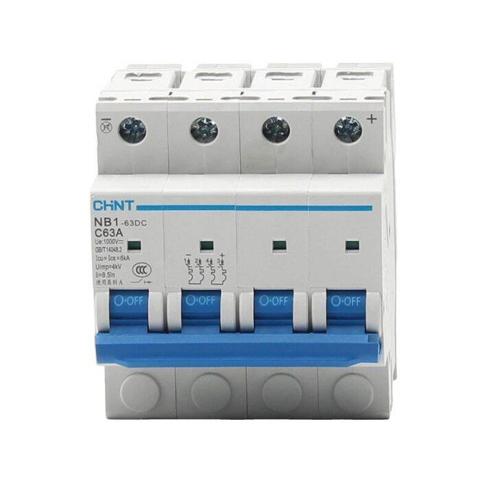 Chnt Nb1 63dc Dc Circuit Breaker Mcb Type C 4p Icu6ka Dc1000v | Lazada PH