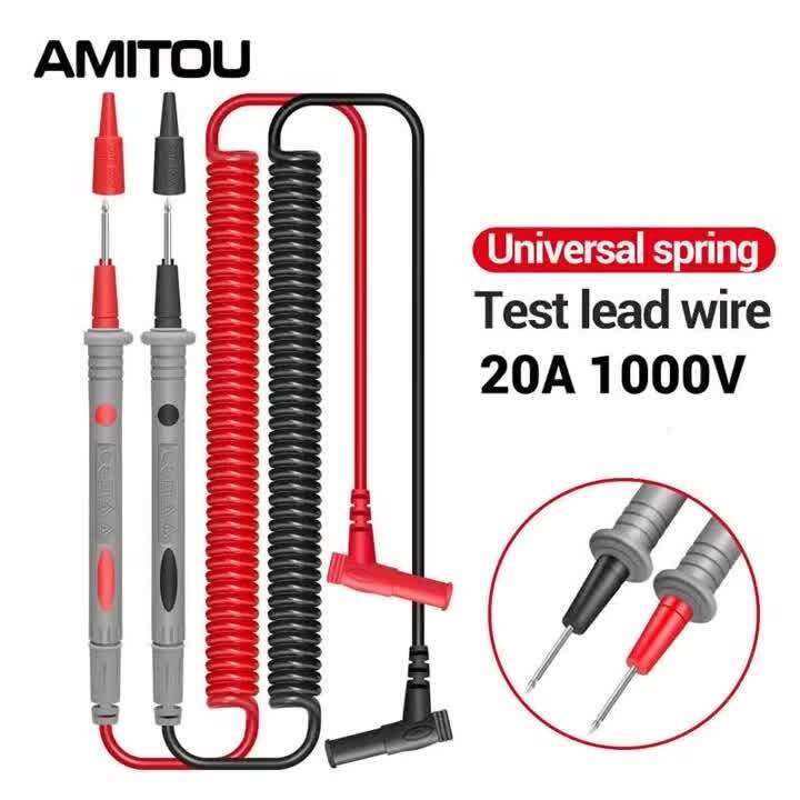 AMITOU Multimeter Probe Test Leads 20A Universal Spring Cable Tester ...