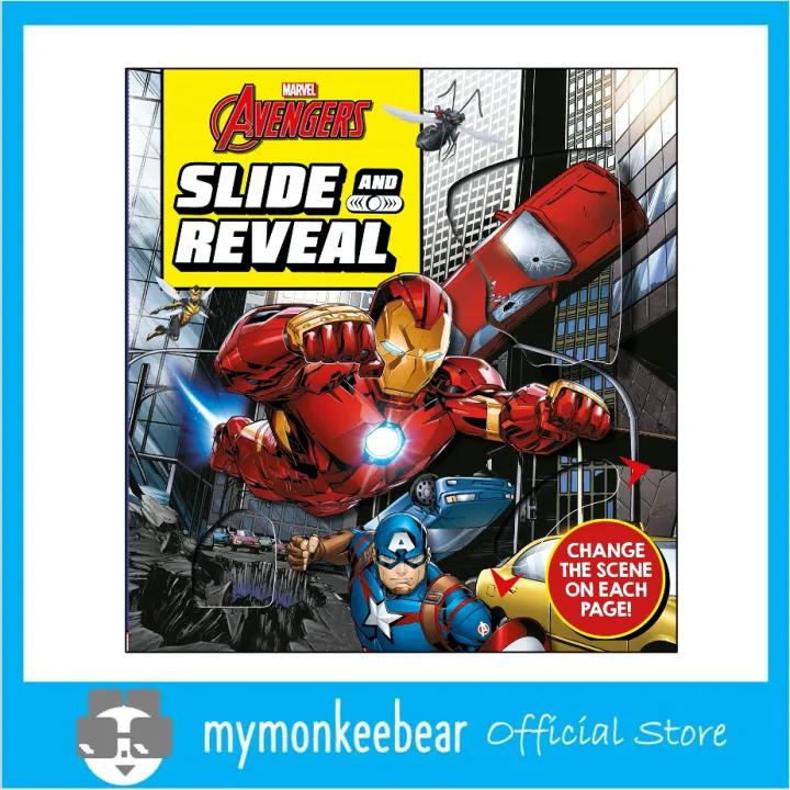 Marvel Avengers Slide & Reveal Board Book For Toddler Kids With Moving ...