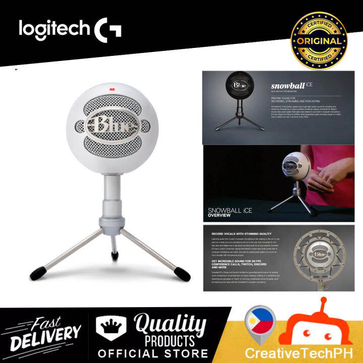 WHITE Logitech Blue - Snowball iCE Plug and Play USB Microphone | Lazada PH