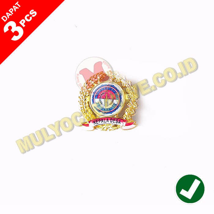 Pin Kepala Desa Logo PPDI Model Padi Kapas Lencana Lurah Kades/3Pcs ...