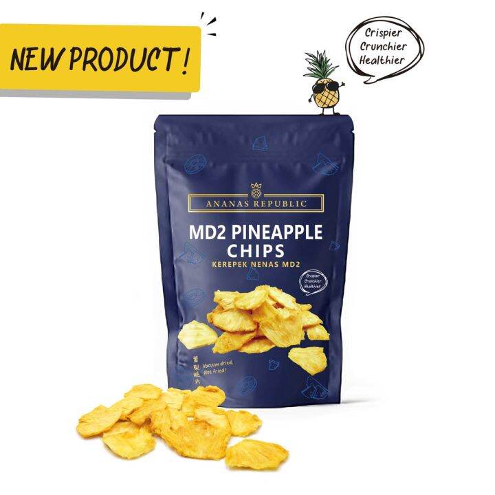 ANANAS REPUBLIC- MD2 Pineapple Chips MD2黄梨脆片 Nenas MD2 Kering Dried ...